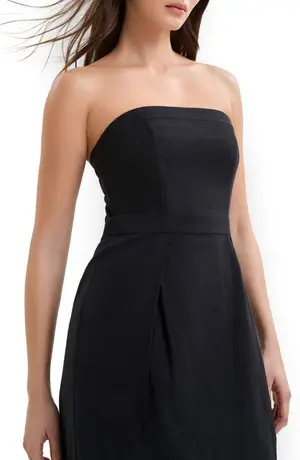 MARCELLA Candice Strapless Linen & Cotton Dress