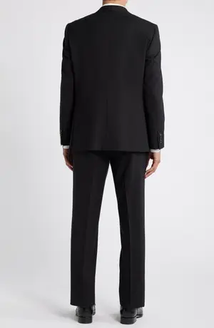 JACK VICTOR Espirit Solid Stretch Wool Suit - Black