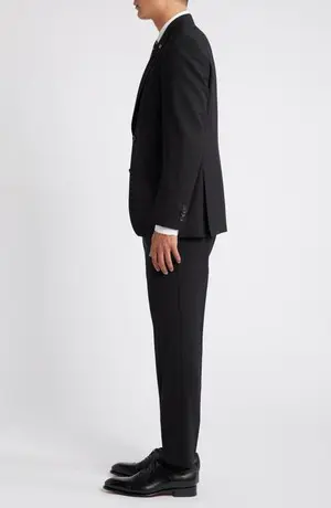 JACK VICTOR Espirit Solid Stretch Wool Suit - Black