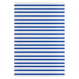 NORTHLIGHT 4' X 6' And White Striped Rectangular Outdoor Area Rug - Blue