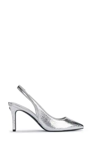Karl Lagerfeld Paris Rosalyn Pointed Toe Slingback Pumps - Silver