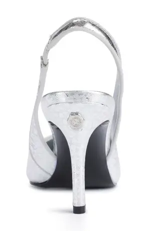 Karl Lagerfeld Paris Rosalyn Pointed Toe Slingback Pumps - Silver