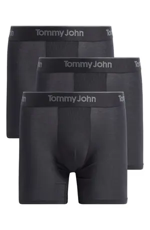Tommy John 3-pack Second Skin 6-inch Stretch Modal Boxer Briefs - Black