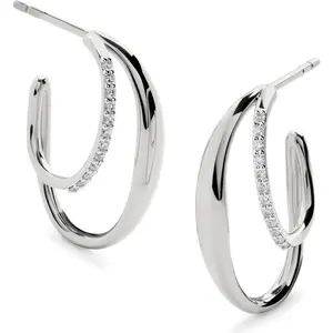 Monica Vinader Medium Nura Wrap Hoop Earrings - Sterling Silver