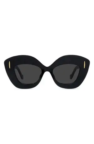 Loewe Anagram 48mm Cat Eye Sunglasses - Black/smoke