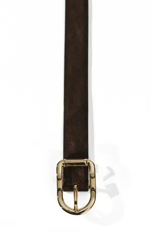 DEHANCHE Mija Suede Belt - Chocolate/ Gold