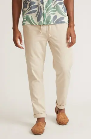 Marine Layer Saturday Stretch Cotton Beach Pants - Fog