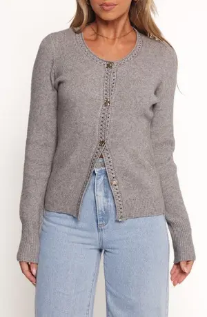 Women's Gray Knit Cardigans