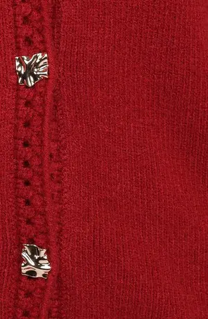PETAL & PUP Openwork Knit Cardigan - Red