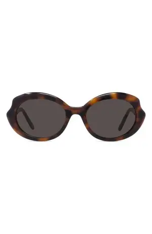 Loewe Thin Mini Oval Sunglasses Dark Havana/brown