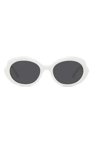 Loewe Thin Mini Oval Sunglasses Ivory/smoke