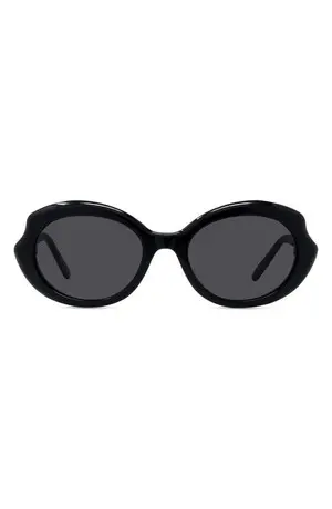 Loewe Thin Mini Oval Sunglasses - Shiny Black/smoke