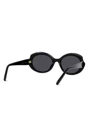 Loewe Thin Mini Oval Sunglasses - Shiny Black/smoke