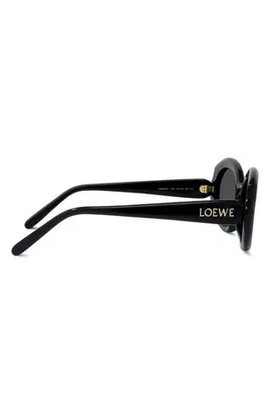 Loewe Thin Mini Oval Sunglasses - Shiny Black/smoke