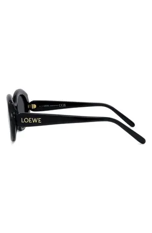 Loewe Thin Mini Oval Sunglasses - Shiny Black/smoke