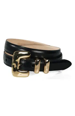 DEHANCHE Tetra Leather Belt Black/ Gold