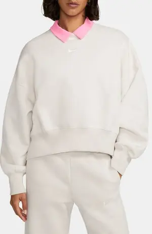 Nike Phoenix Fleece Crewneck Sweatshirt - 104 104 Lt Orewood Brn/sail