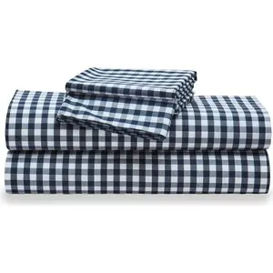 PETITE PLUME Signature Collection Gingham Sheet Set - Navy