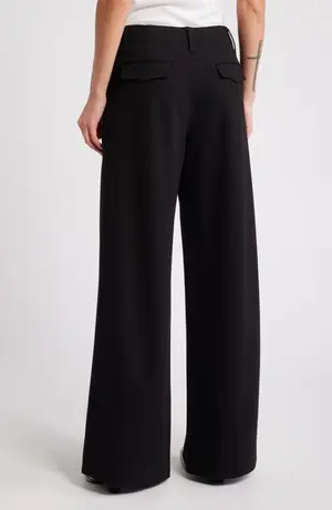 Rag & Bone Sofie High-waist Ponte Knit Wide Leg Pants - Black