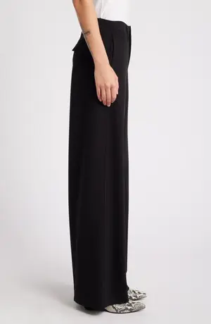 Rag & Bone Sofie High-waist Ponte Knit Wide Leg Pants - Black