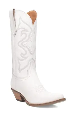 DINGO Out West Cowboy Boot - White Smooth