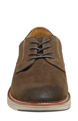Johnston & Murphy Upton Plain Toe Derby - Dk Brown Nubuck