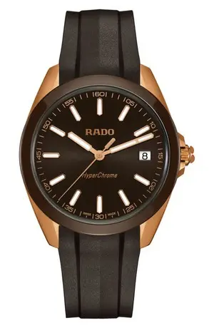 RADO Hyperchrome Rubber Strap Watch - Brown