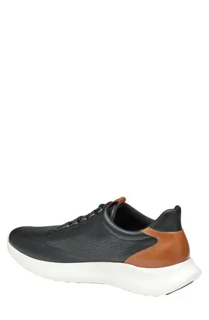 Johnston & Murphy U-throat Leather Sneaker - Black Full Grain