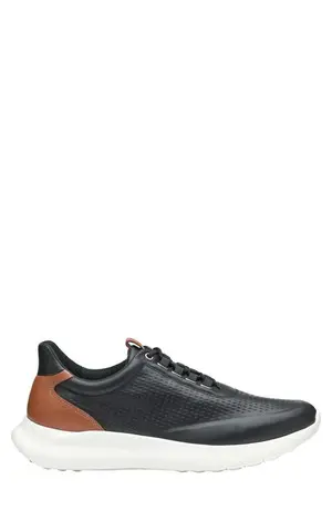 Johnston & Murphy U-throat Leather Sneaker - Black Full Grain