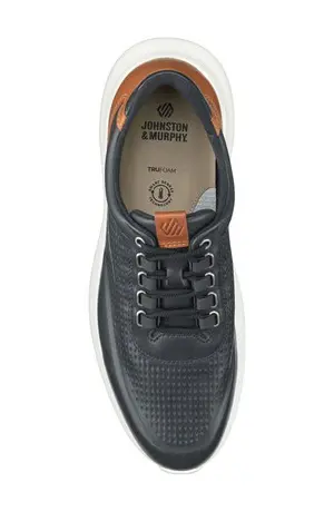 Johnston & Murphy U-throat Leather Sneaker - Black Full Grain