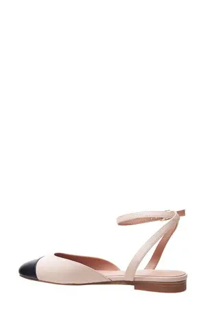 Linea Paolo Ankle Strap Flat - Ballet Pink/black
