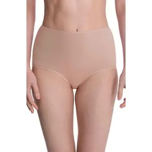 Natori Bliss Bare Cotton High Waist Briefs - Cafe