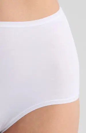 Natori Bliss Bare Cotton High Waist Briefs - White