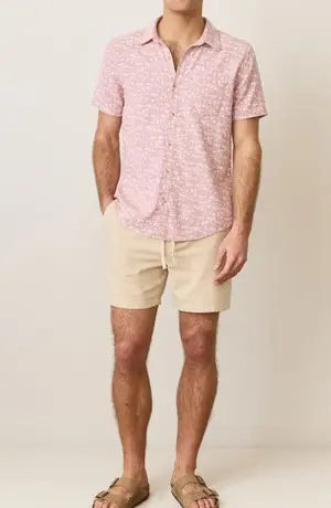 Marine Layer Saturday 6-inch Drawstring Beach Shorts - Sand