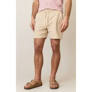 Marine Layer Saturday 6-inch Drawstring Beach Shorts - Sand