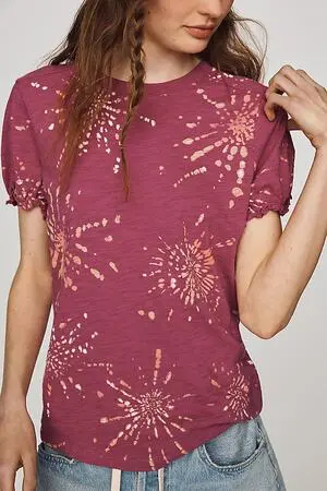 PILCRO Bennie Cotton Puff Sleeve T-shirt - Violet