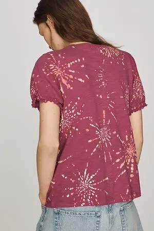 PILCRO Bennie Cotton Puff Sleeve T-shirt - Violet