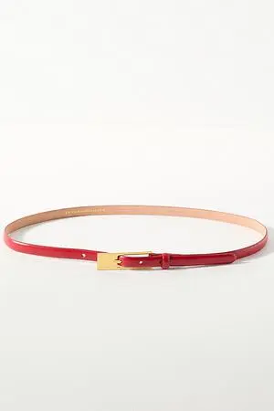 Maeve Skinny Square Buckle Belt - Red