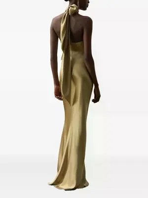 Ralph Lauren Satin Halterneck Gown