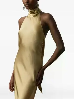 Ralph Lauren Satin Halterneck Gown