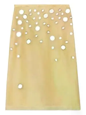 Tory Burch Embellished Mirror Circle Skirt - Neutrals