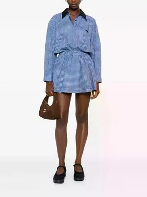 Maje Rhinestone-embellished Checked Mini Dress