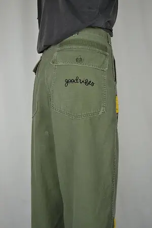 Rank & Sugar Vintage Smiley Army Pants