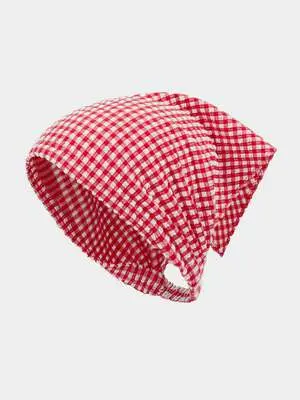 Hunza G Gingham Headscarf - Red Gingham