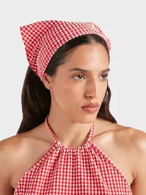 Hunza G Gingham Headscarf