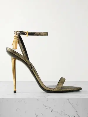 TOM FORD Padlock Lamé Sandals