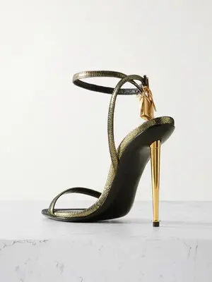 TOM FORD Padlock Lamé Sandals