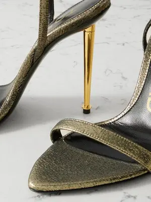 TOM FORD Padlock Lamé Sandals