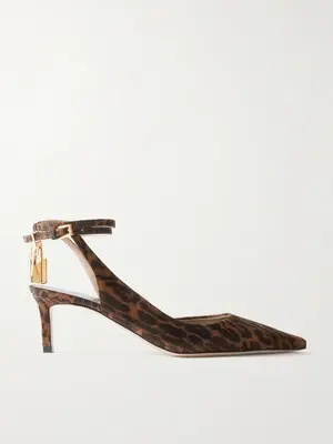 TOM FORD Padlock Leopard-print Suede Pumps