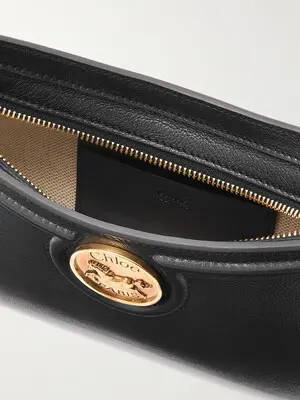 Chloé Textured-leather Shoulder Bag With Horse Medal